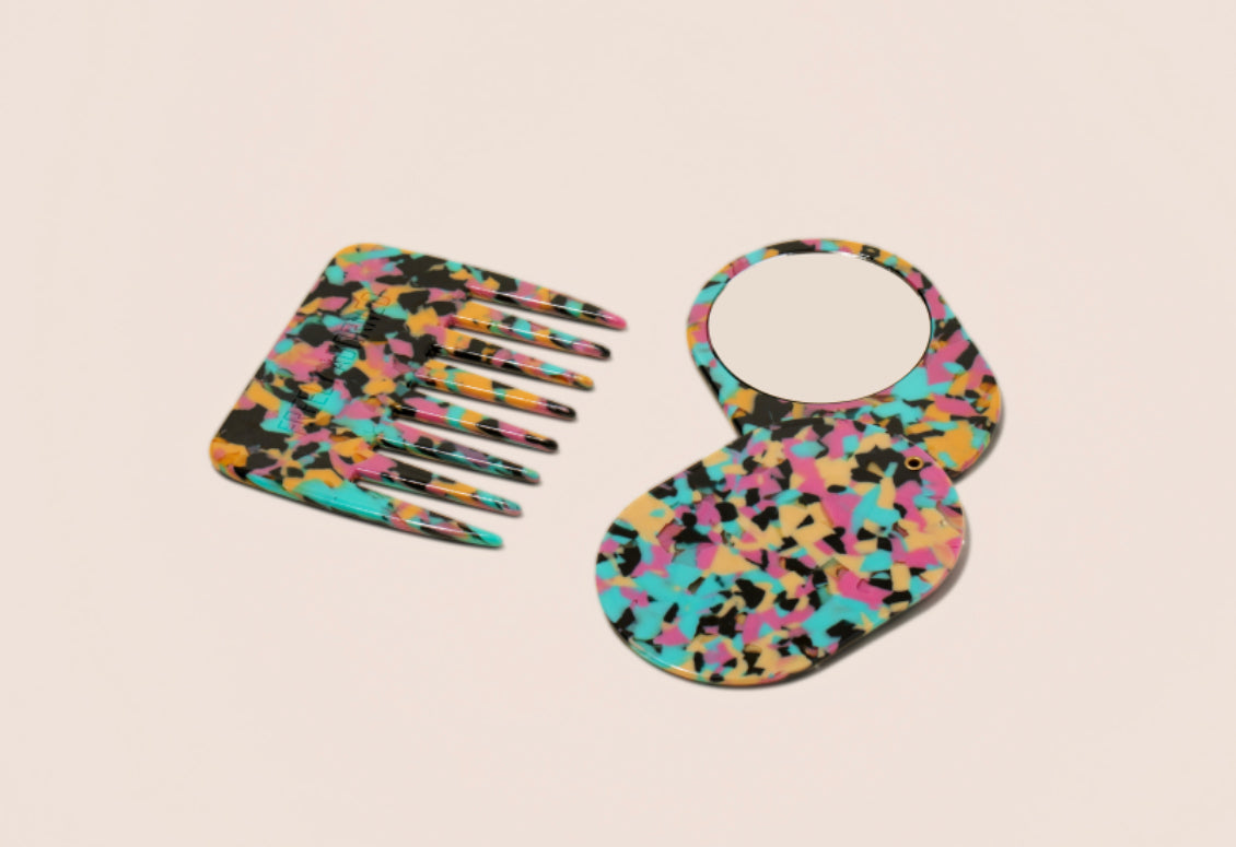 Signature Hand Comb & Swivel Compact Hand Mirror (The Duo) – Freely Adorned